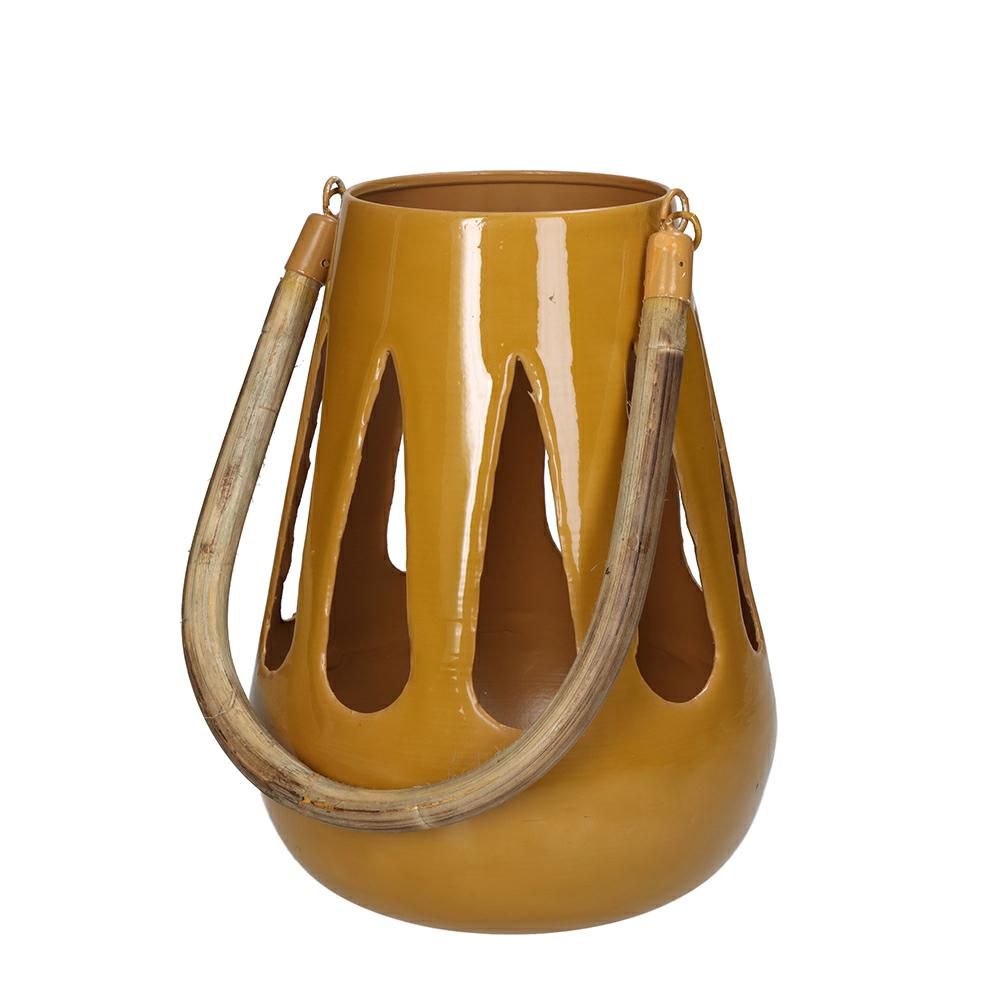 LANTERNA METALLO D.16 CM H.21 CM GIALLO OCRA - PuntoUno